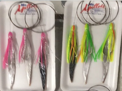 # 7 WIRE Rigged Bonita Strips with Skirt – Mr. Mullets Baits